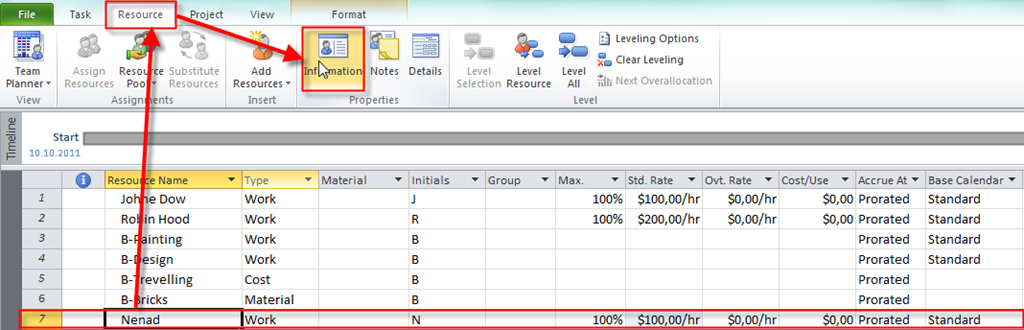 Setting Up Resources in MS PROJECT 2010! Budget Resource, and Detailed ...