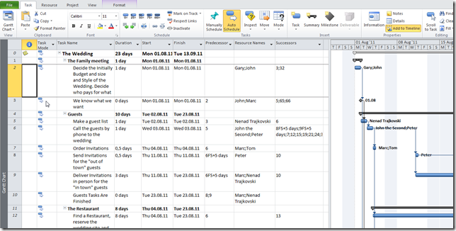 Network Diagram and descriptive Network Diagram ins MS PROJECT 2010 ...