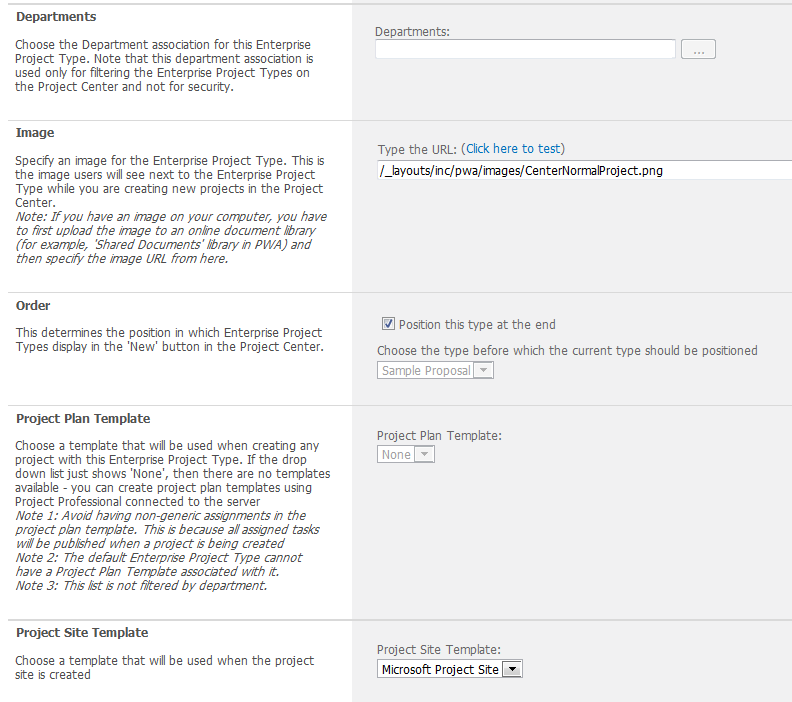 Enterprise Project Types in MS PROJECT SERVER 2010 | Nenad Trajkovski