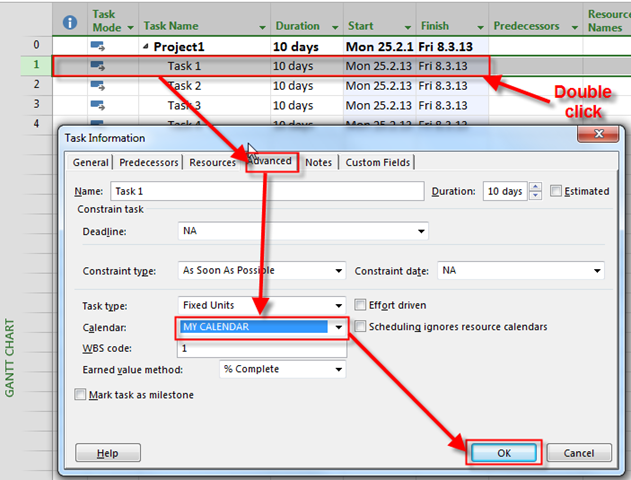 Task Calendars and Lag in MS PROJECT 2013 | Nenad Trajkovski