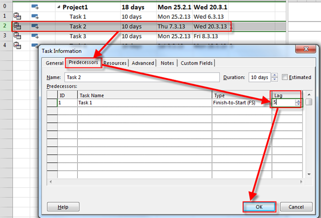 Task Calendars and Lag in MS PROJECT 2013 | Nenad Trajkovski