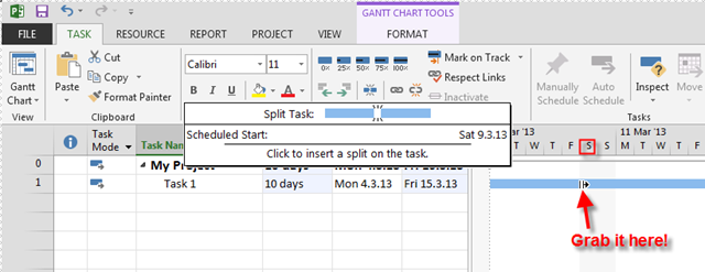 Splitting Tasks again in MS PROJECT 2013 | Nenad Trajkovski