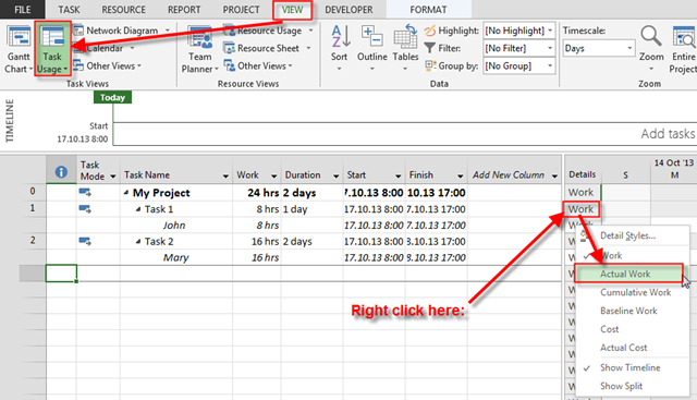 Percentage completed vs. Actual Work in MS PROJECT 2013! | Nenad Trajkovski