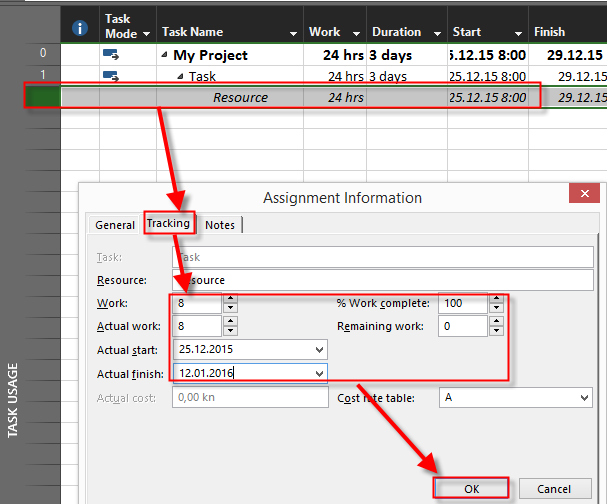 How to change Task Finish date when Task has fixed amount of Actual ...
