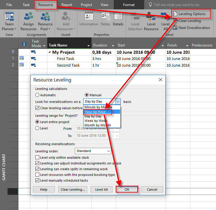 How to show Resource overallocation within one day in MS PROJECT 2016 ...