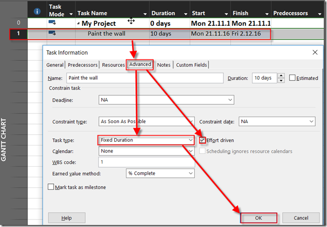 Fixed duration Tasks and over allocation resolution in MS PROJECT 2016 ...