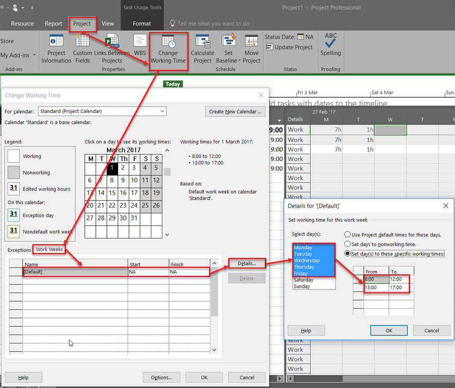 How to change Start time for multiple Tasks in MS PROJECT 2016 | Nenad ...