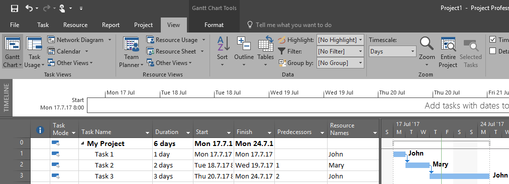 How to show different Baseline in Gantt Chart–MS PROJECT 2016 | Nenad ...