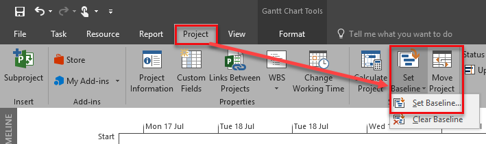 How to show different Baseline in Gantt Chart–MS PROJECT 2016 | Nenad ...