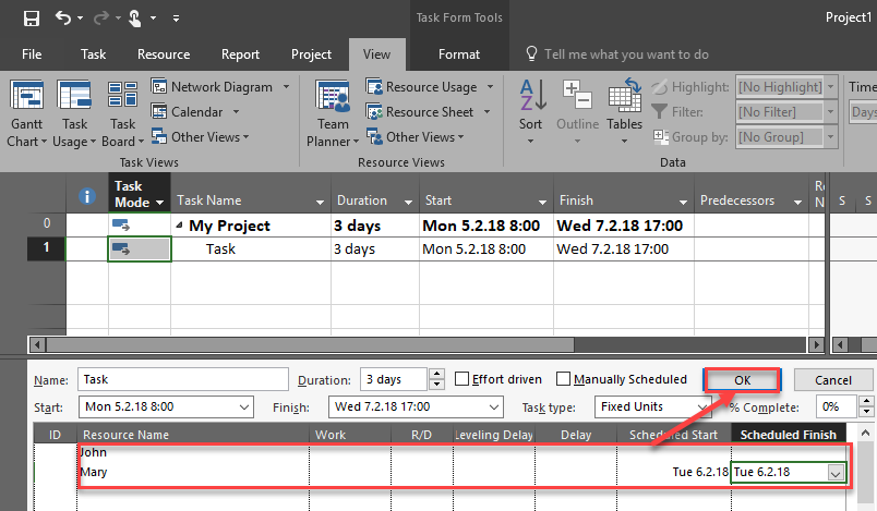 Assign Resources to different time on the same Task in MS PROJECT 2016 ...