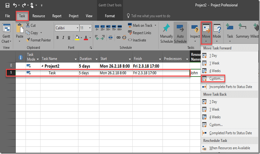 Delay on Task in progress with MS PROJECT 2016 | Nenad Trajkovski