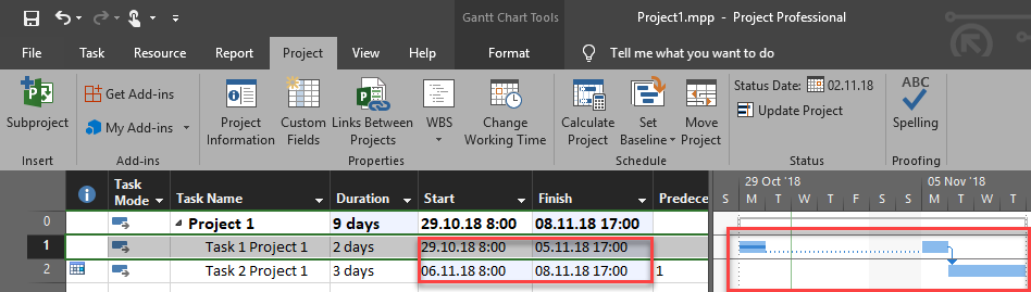 How to reschedule Uncompleted Remaining Work for multiple Projects in ...