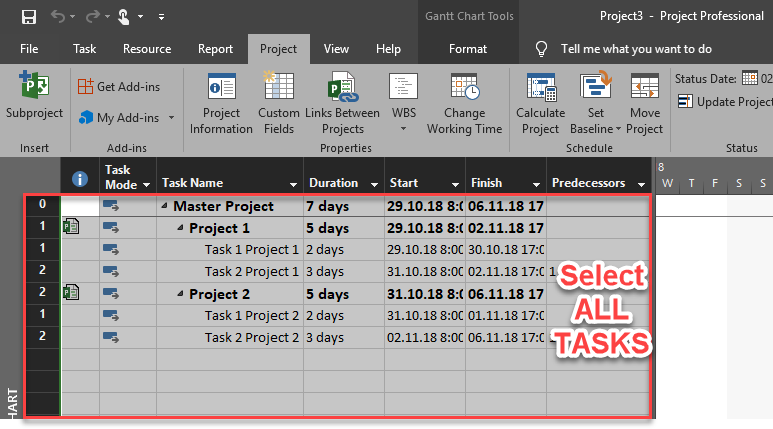 How to reschedule Uncompleted Remaining Work for multiple Projects in ...