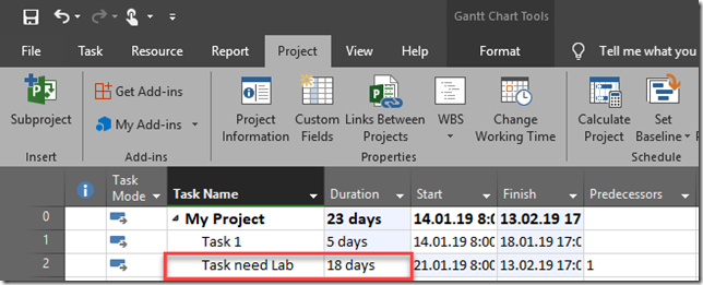 When to use Task Calendar in MS Project 2019 | Nenad Trajkovski