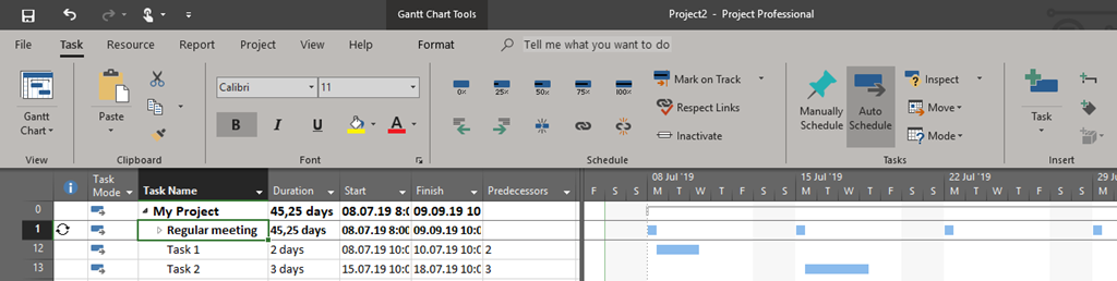 How to link Tasks with recurring Tasks in MS PROJECT 2019 | Nenad ...
