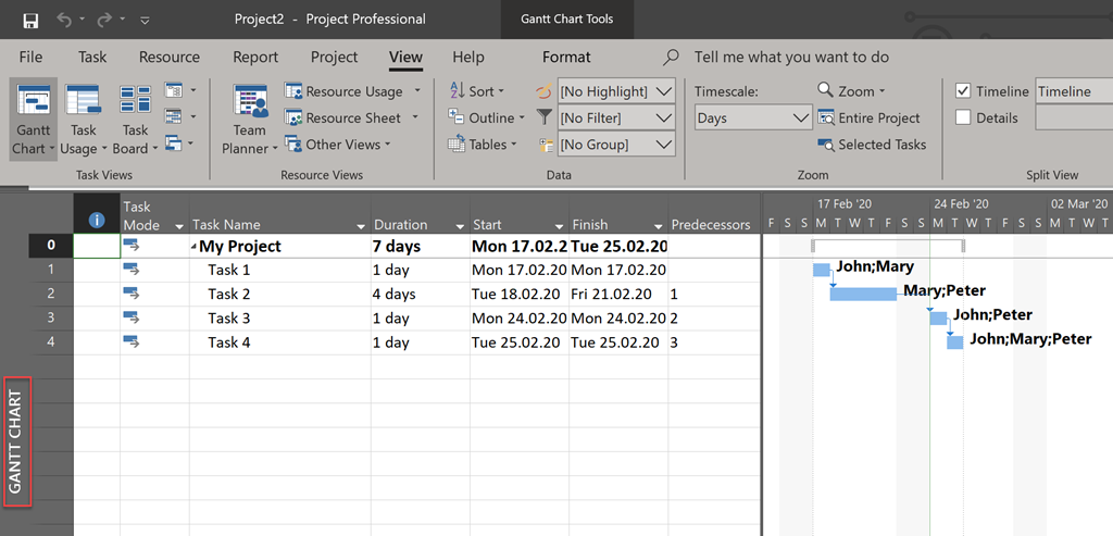 How to save custom view for later usage in MS Project 2019 / Online ...