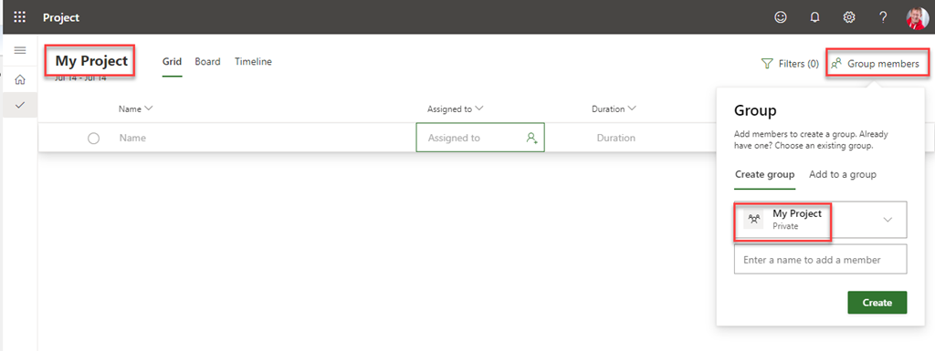 Group name and Project name in Microsoft Project for the Web | Nenad ...